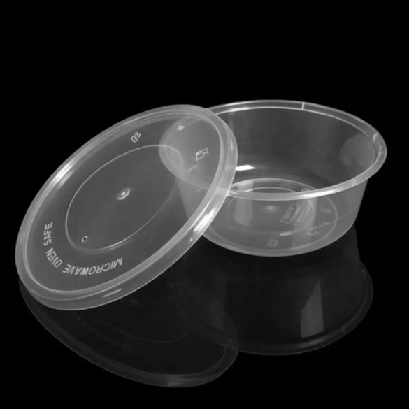 25 pcs 300ml Transparent Round Disposable Take Away PP Plastic Food ...