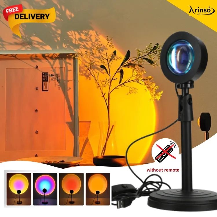 Remote Control RGB Sunset Lamp Projector 16 Colors Changing RGB ...