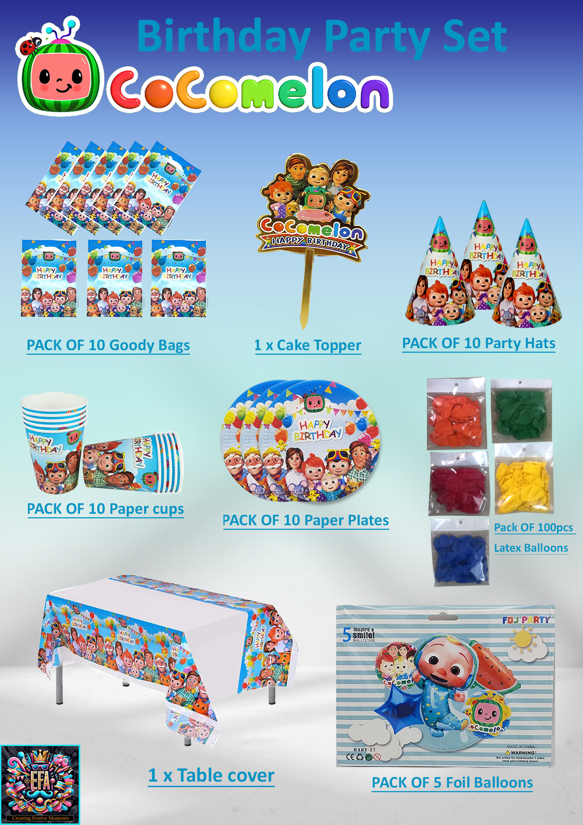 Cocomelon Theme Birthday Party Set | Daraz.pk