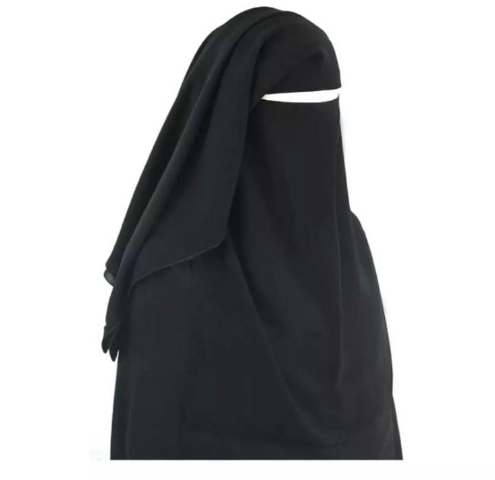 Women’s Triple Layered Niqab Hijab - Premium Korean Chiffon, Soft ...