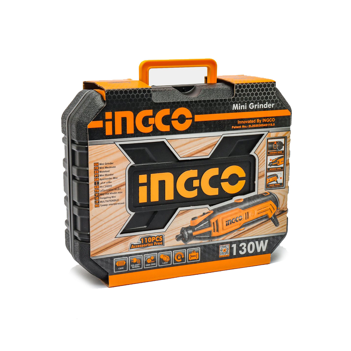 Ingco Mini Die Grinder Drill Kit - 130W +110 Pcs Accessories Variable ...