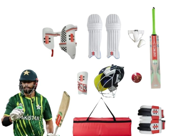 Professional Cricket Kit For Adults Gry Necols Pack of 10- (Hard Ball ...