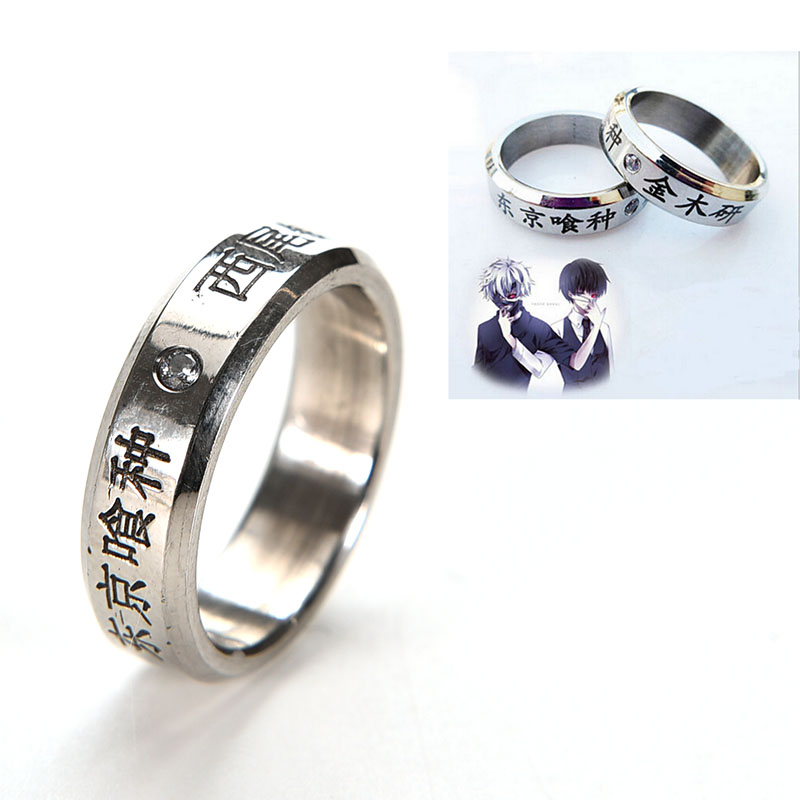1pcs Cosplay Anime FOR Tokyo ghoul Ken Kaneki Titanium steel ring ...