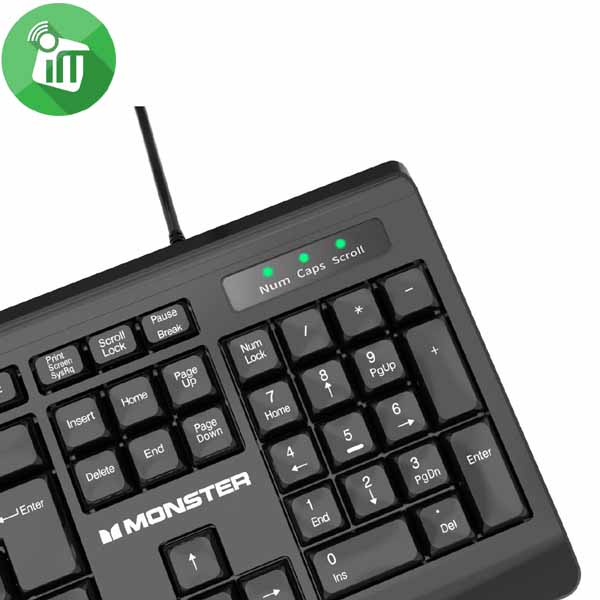 MONSTER AIRMARS KM1 USB WIRED KEYBOARD WITH CONCAVE CONVEX KEY CAP ...