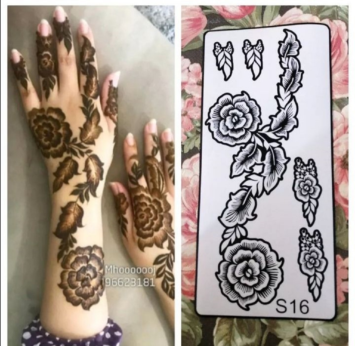 Mehndi Stickers, Mehndi Stencils, Mehandi sticker, Tattoo, mehndi ...