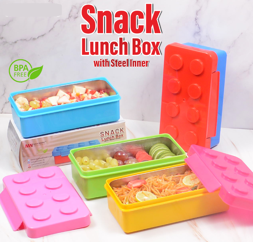 Lego Blocks Snack Lunch Box with Stainless Steel Inner - Food Grade ...