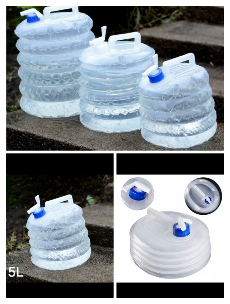 Outdoor Travel 10L Foldable Water Bottle Car Plastic Bottles Container ...