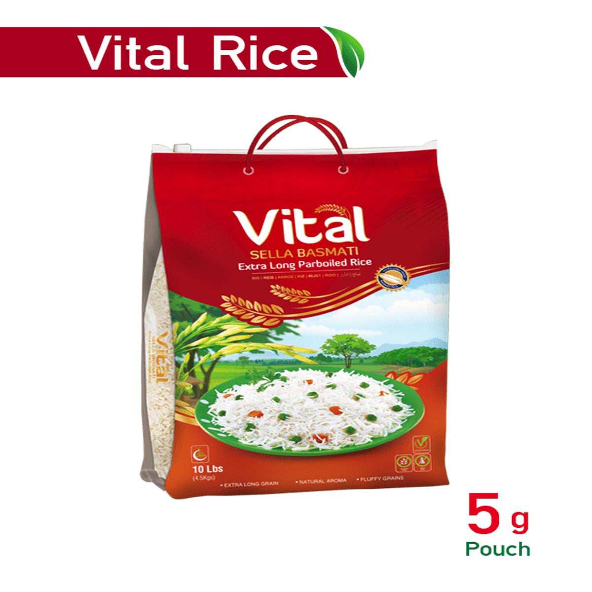 Vital Extra Long Grain Parboiled Sella Basmati Rice - 5kg Premium Bag ...