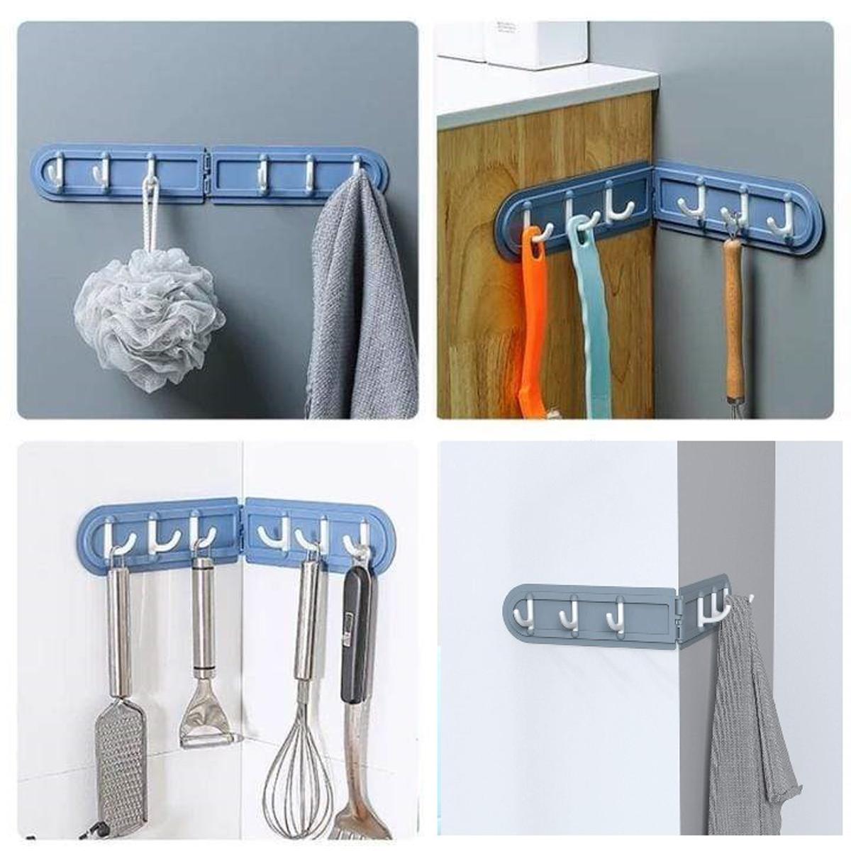 Self Adhesive Wall Corner Hook Foldable Rack Plastic Wall Utility Hook Hanger Self Adhesive Wall ...