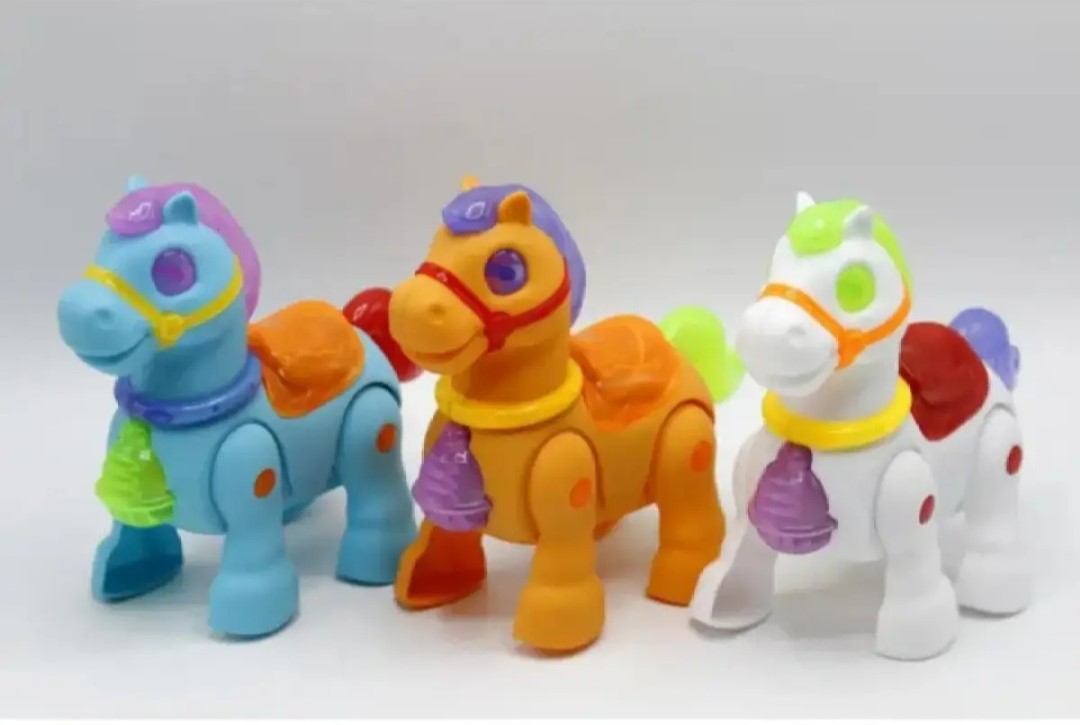 Battery Operated Cute Pony Horse Toy For Kids Boy Girl Walk Light Sound ...