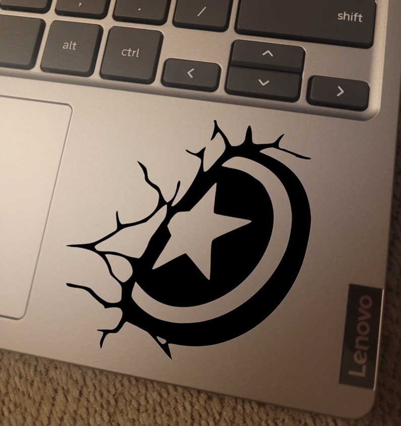Marvel Avengers Captain America Vinyl Decal Laptop Sticker, Laptop ...