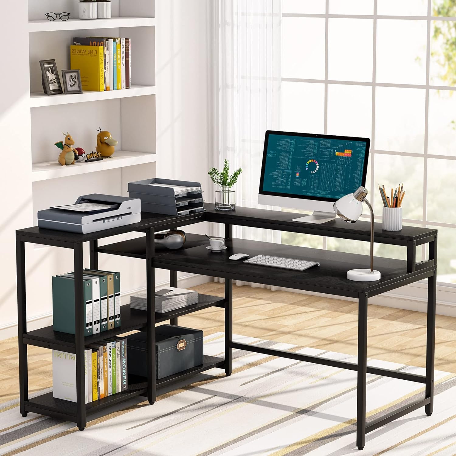 Multi-Functional Home Office Computer Desk with Shelves | Home Office ...