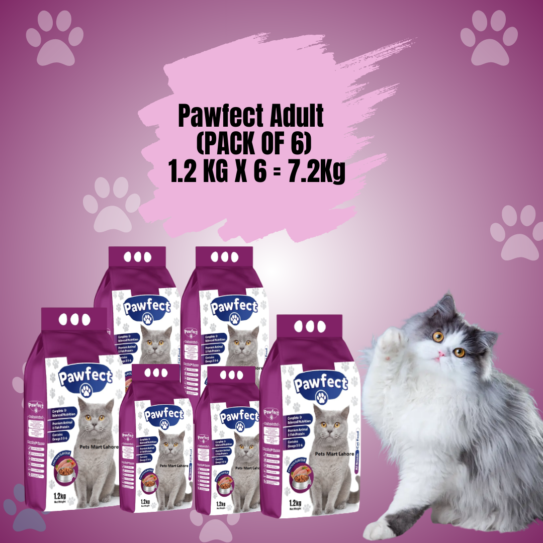 Pawfect Adult Cat Food 1.2 KG X 6 = 7.2 KG - MADE IN PAKISTAN | Daraz.pk