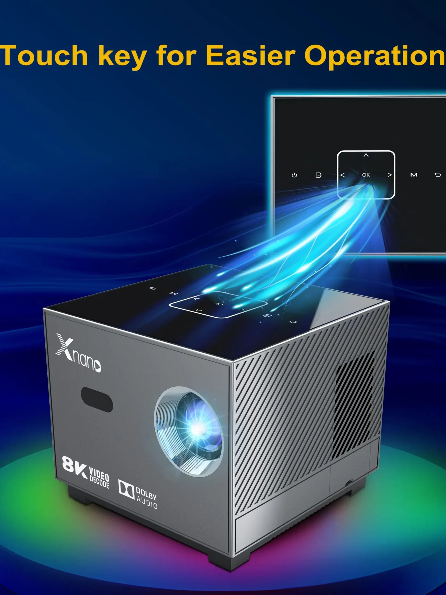 XNANO X3 Projector, 1080P Full HD, Electric Focus, RGB Colorful Light ...