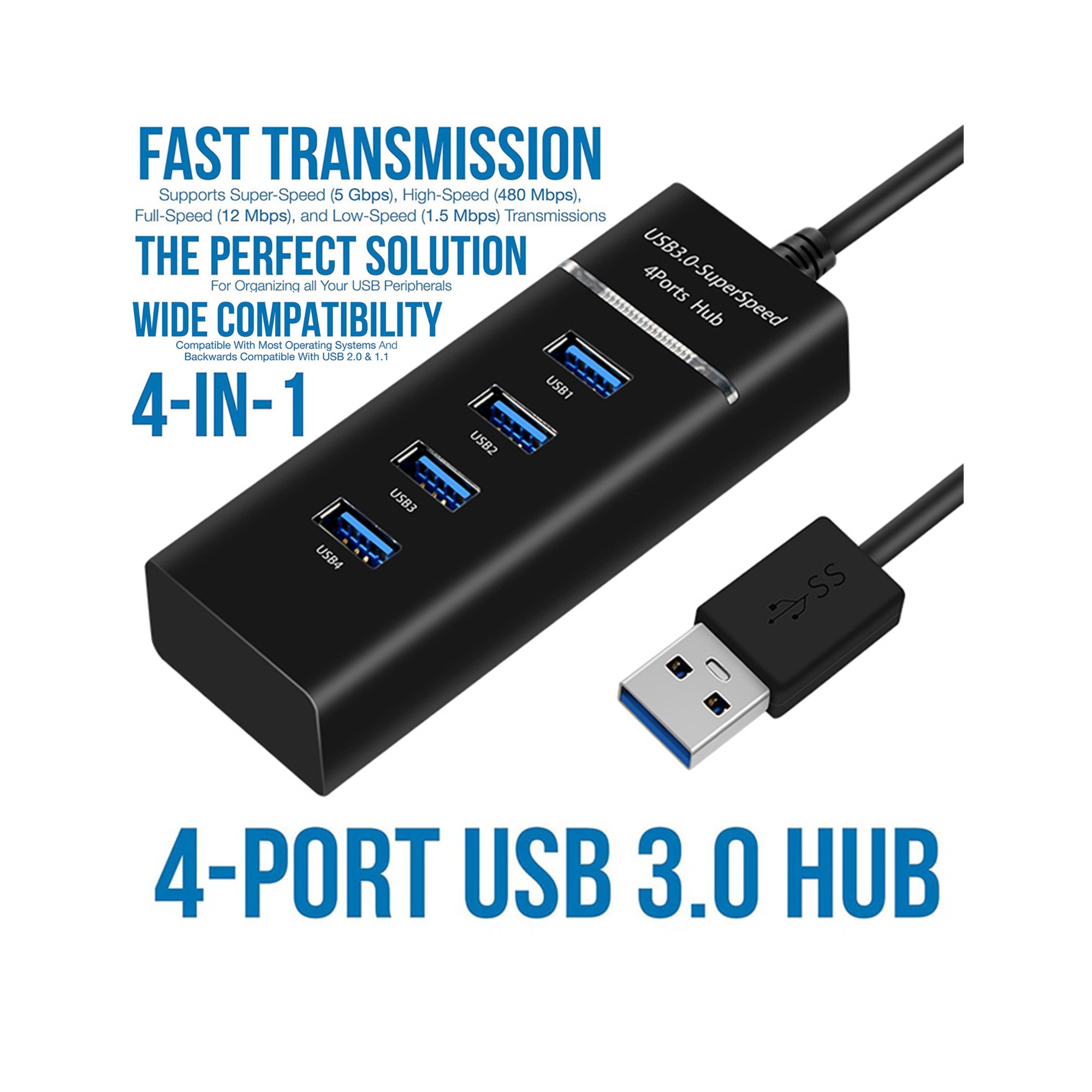 USB Hub | 4 Ports High Speed | Usb Hub Splitter | Fast Data Transfer ...