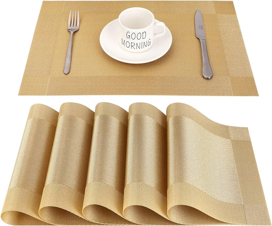 Pack of 6 Heat Proof washable Dining and Center Table Mat Set - (PVC ...