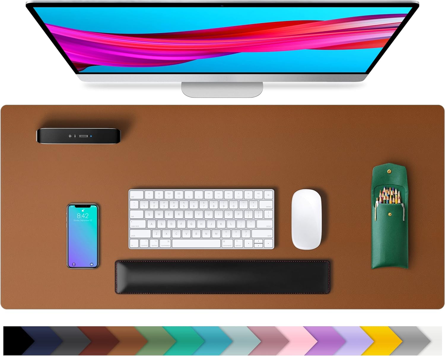 SIXZO PU Leather Desk Pad Leather Sheet, Laptop Mousepad, Keyboard ...