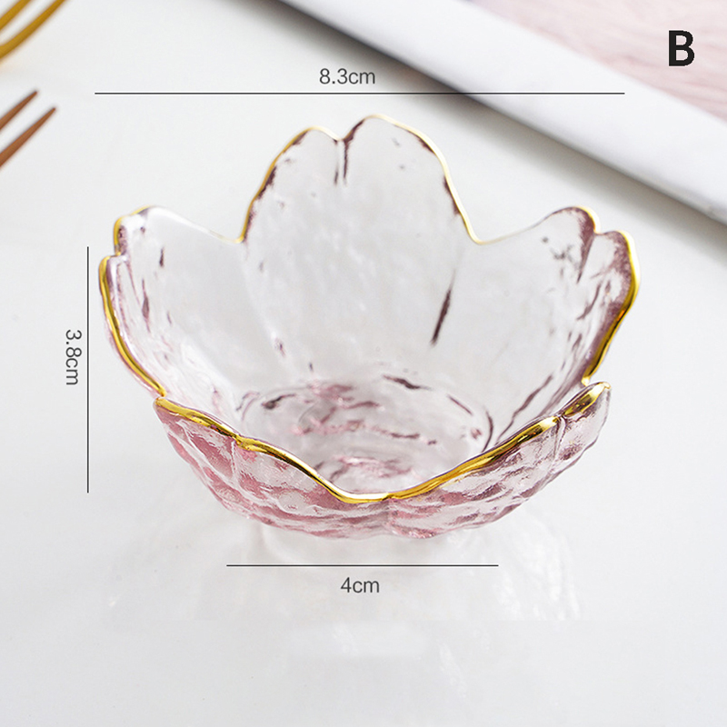 Small Glass Dish Japanese Style Gold Inlay Glass Sauce Bowl Mini ...