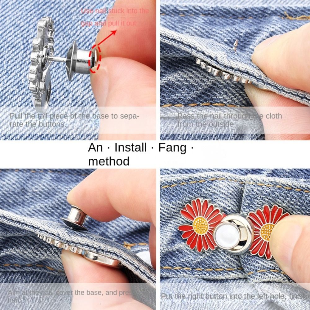 Zinc Alloy Pant Waist Tightener Button Clip Adjustable No Sewing ...