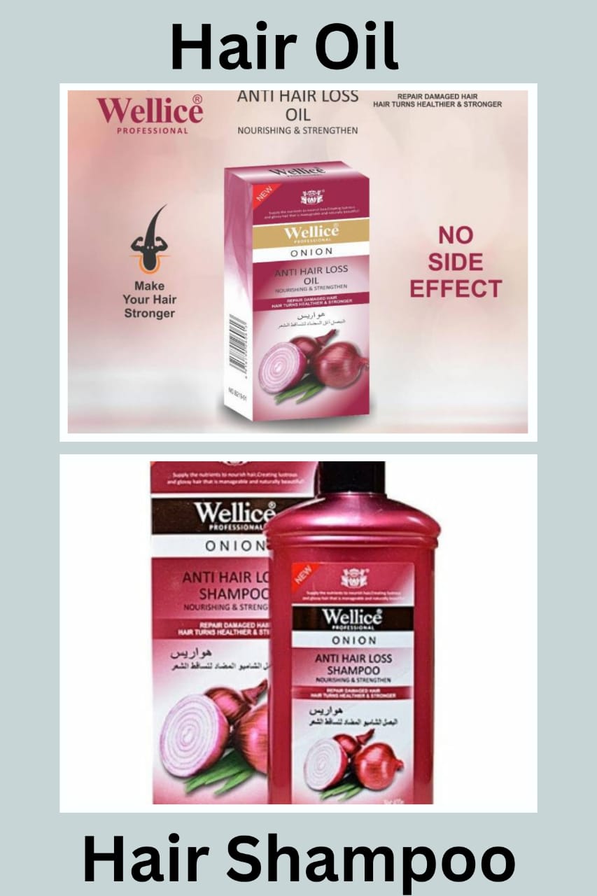 2 in 1 Wellice Onion Shampoo and Hair Oil for Hair Growth, Professional Onion Anti Hair Loss ...
