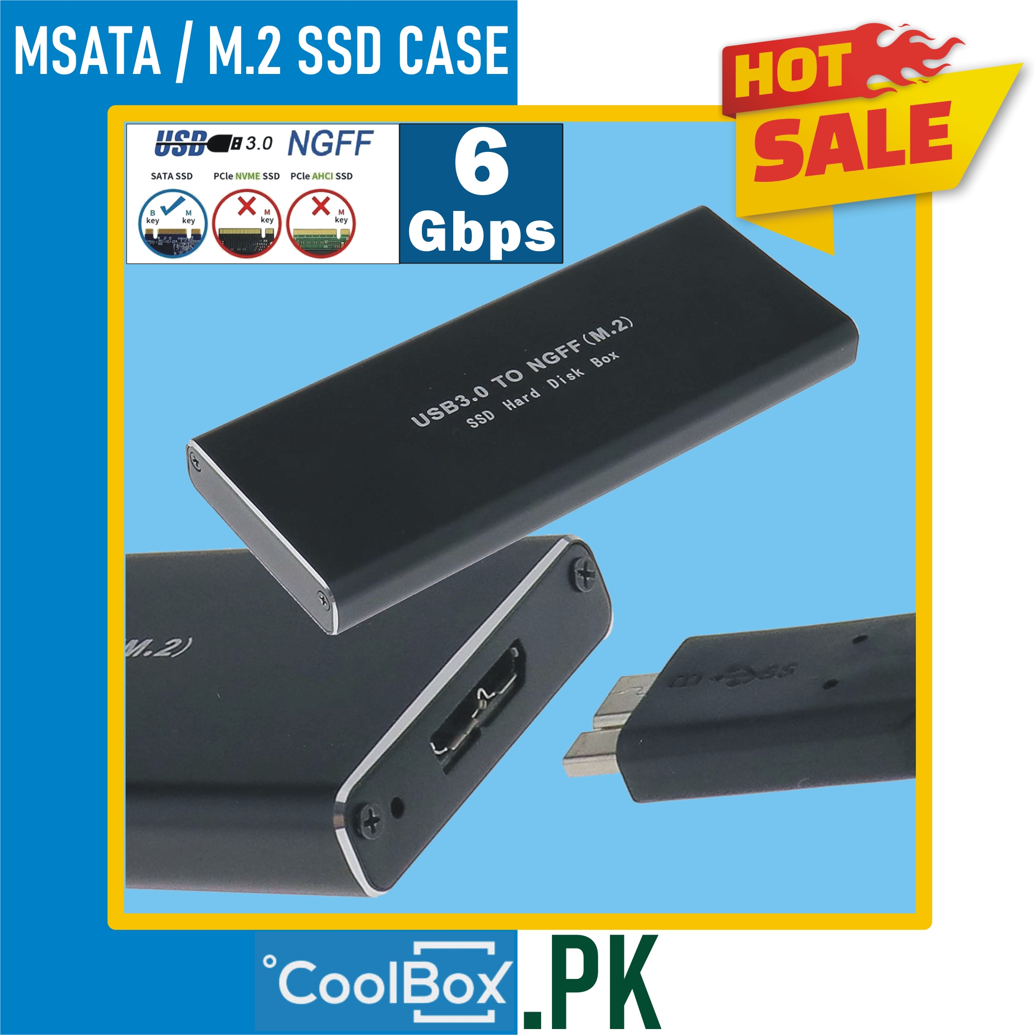 M.2 SATA SSD to USB 3.0 External SSD Reader Converter Adapter Enclosure ...
