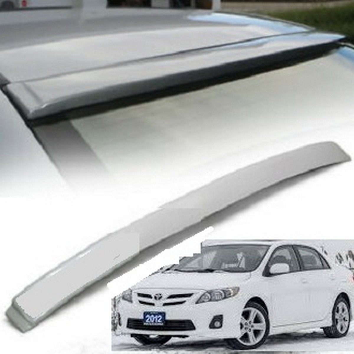 Rear Window Roof Spoiler Toyota Corolla Model 2009-2014 (White) | Daraz.pk
