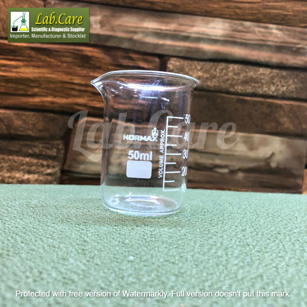 6 Pcs Glass Beaker 50 ml Normax, Low Form Griffin, Borosilicate 3.3 ...