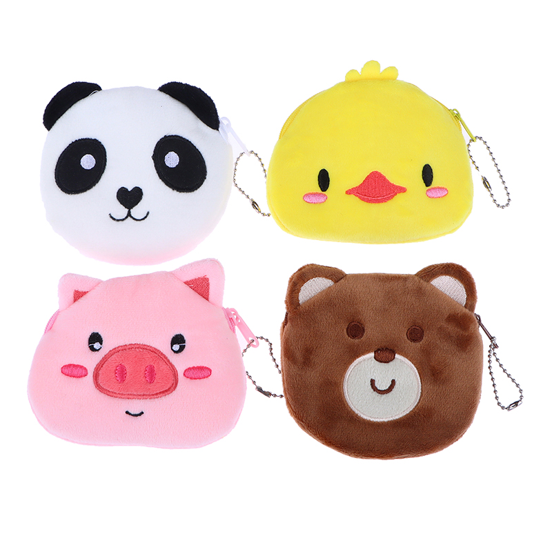 Cartoon Plush Animal Coin Purse Cute Panda Piggy Zipper Money Change ...