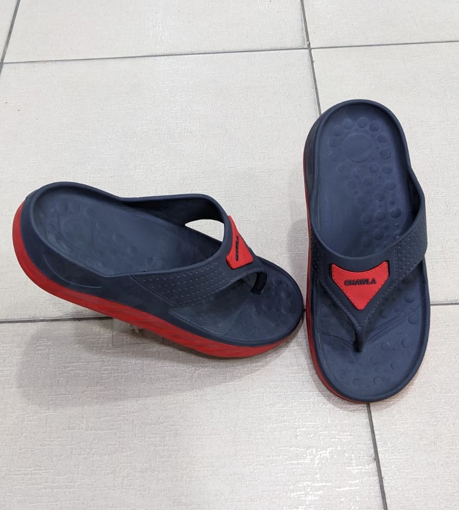 Men's Comfortable Black Slippers Chappal with PVC Sole | Available In 3 ...