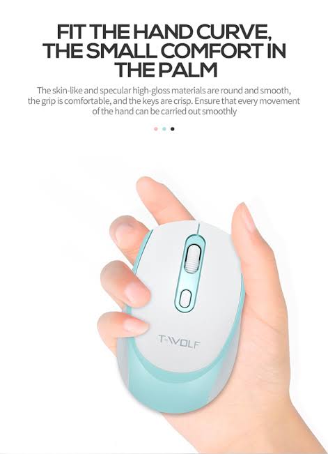 Nuos W3 2.4G Portable Wireless Mouse Ergonomic Non-Slip Roller 800/1200 ...