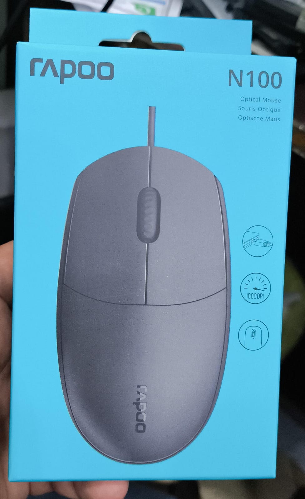 Rapoo Optical Wired Mouse N100 Black | Daraz.pk