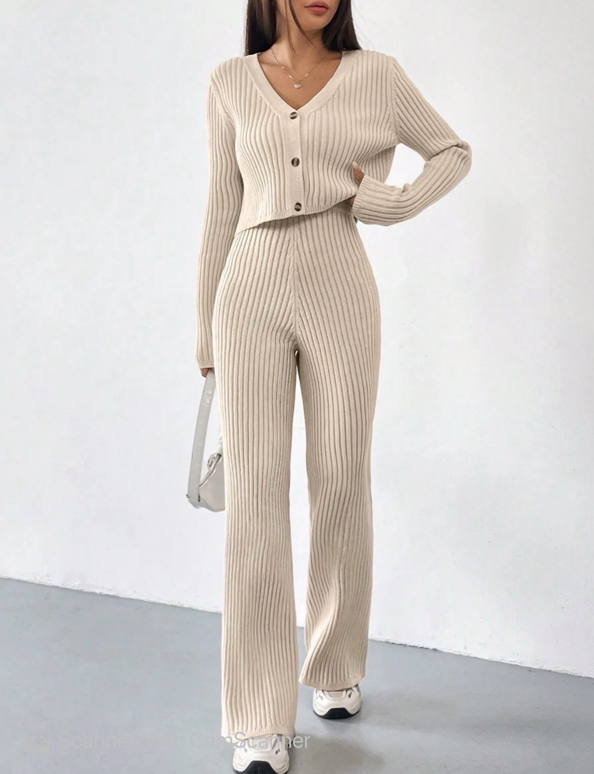 RIBBED KNIT COORD SET | Daraz.pk