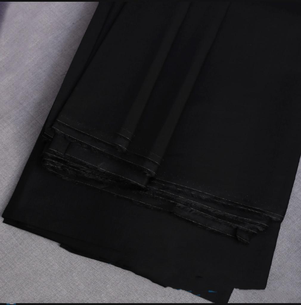 Pure Jet Black Suit Of Washing Wear Unstitched Fabric For Men ...