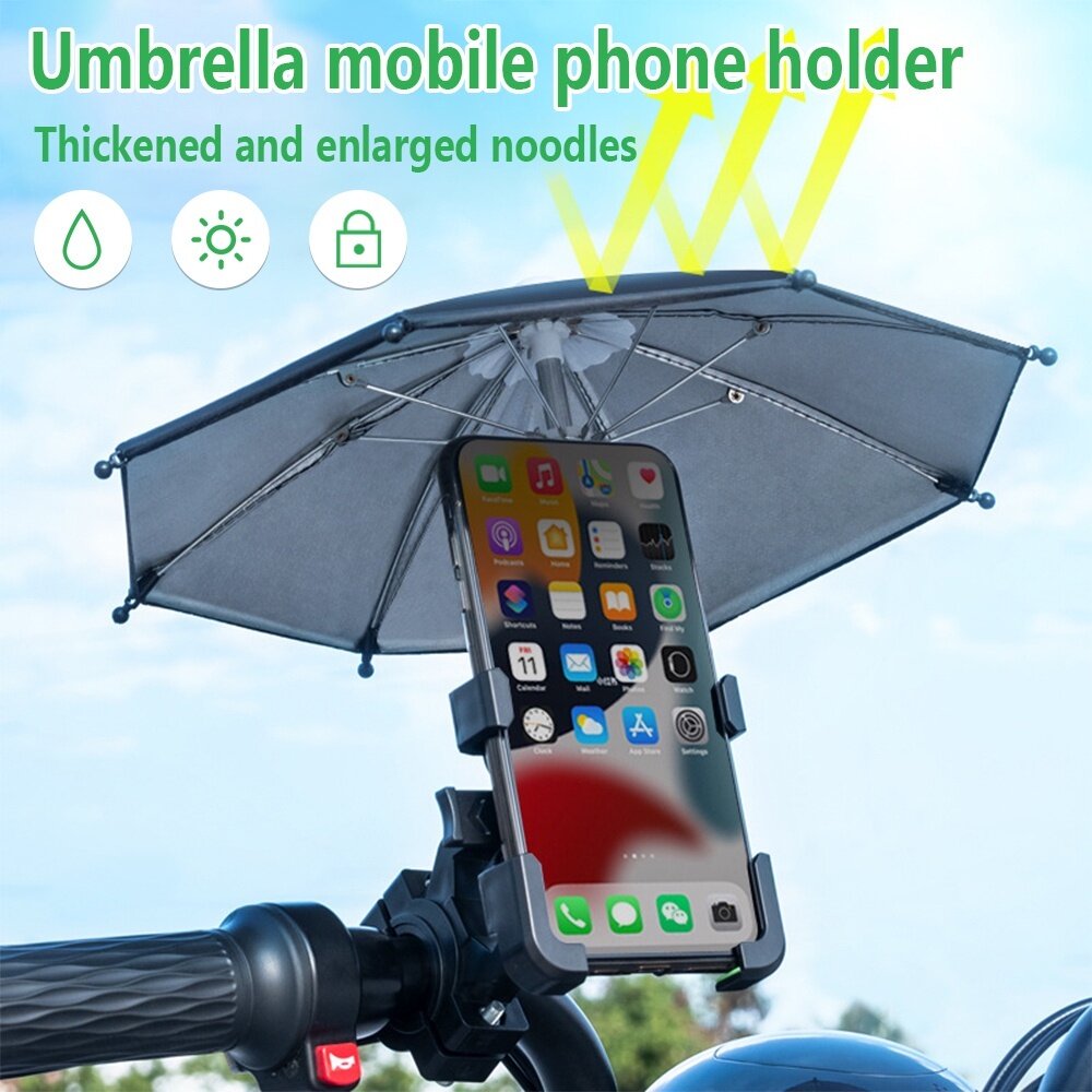 Motorcycle Bicycle Umbrella Sunshade Waterproof Sunproof Phone Holder ...