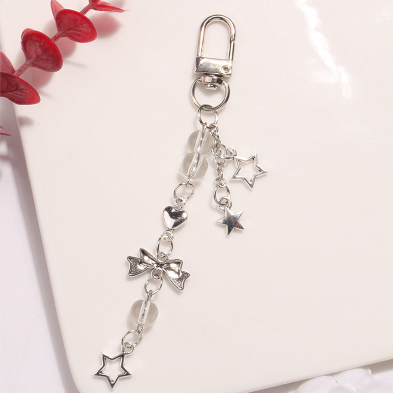Goth Y2K Phone Charm Bow Heart Star Keychain Pendant Kawaii Key Chain ...