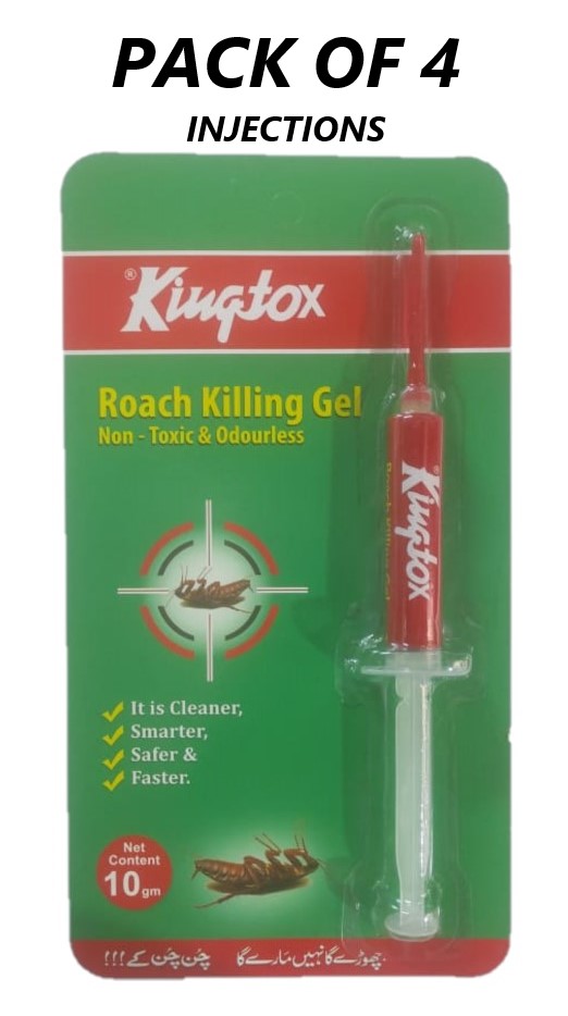 PACK OF 4 - KINGTOX Roach Killing Gel King Gel Injection 10 GRAMS ...