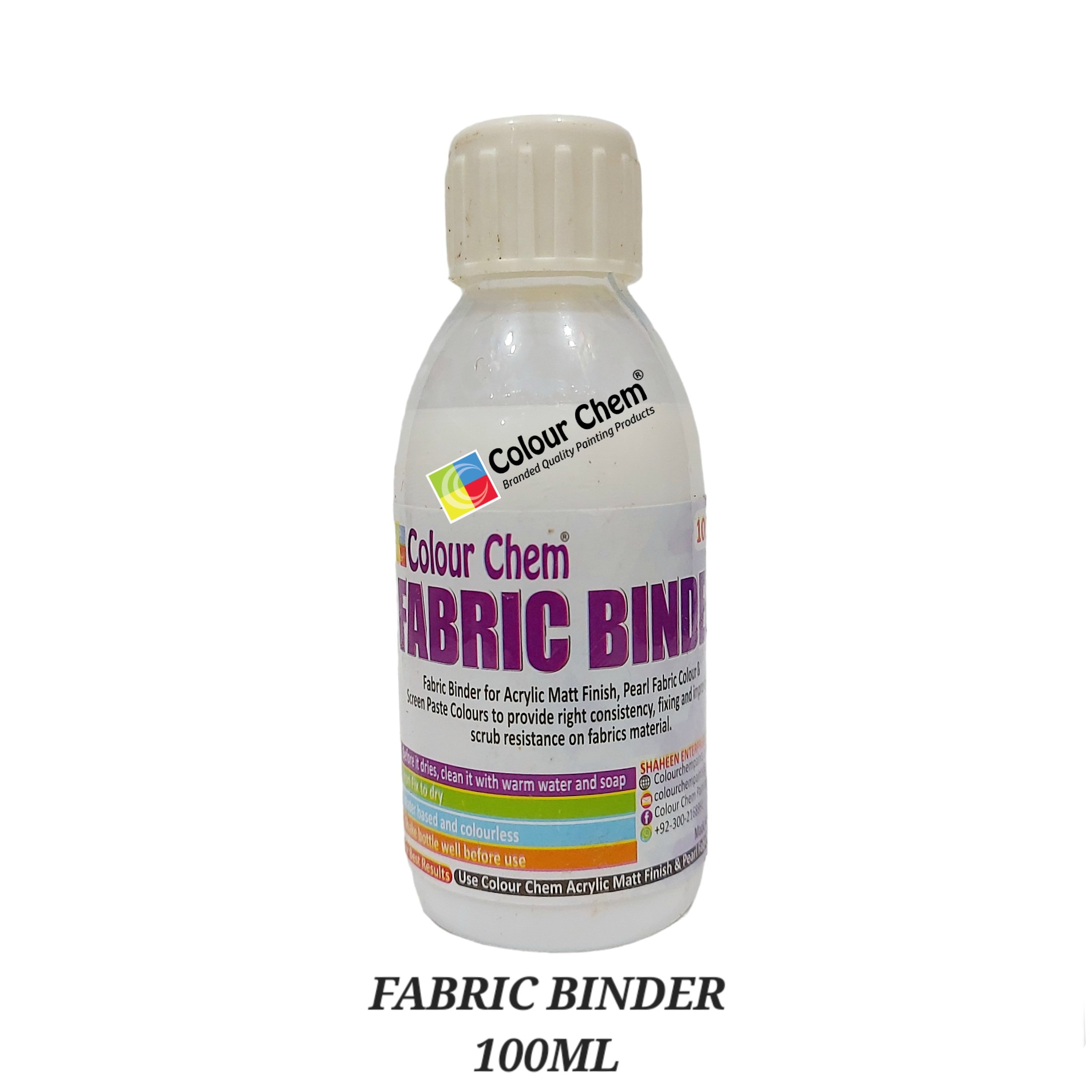Colour Chem 100ml Pure Fabric Binder for Acrylic Matt Finish, Pearl ...
