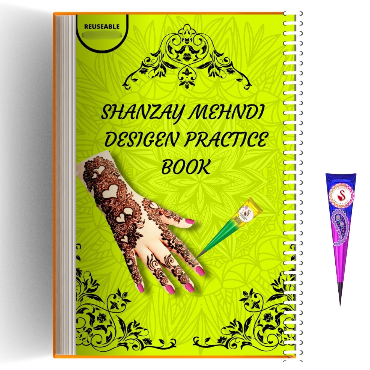 Medium Design Mehndi Book for Mehndi Practice ( Reuseable) with Free ...