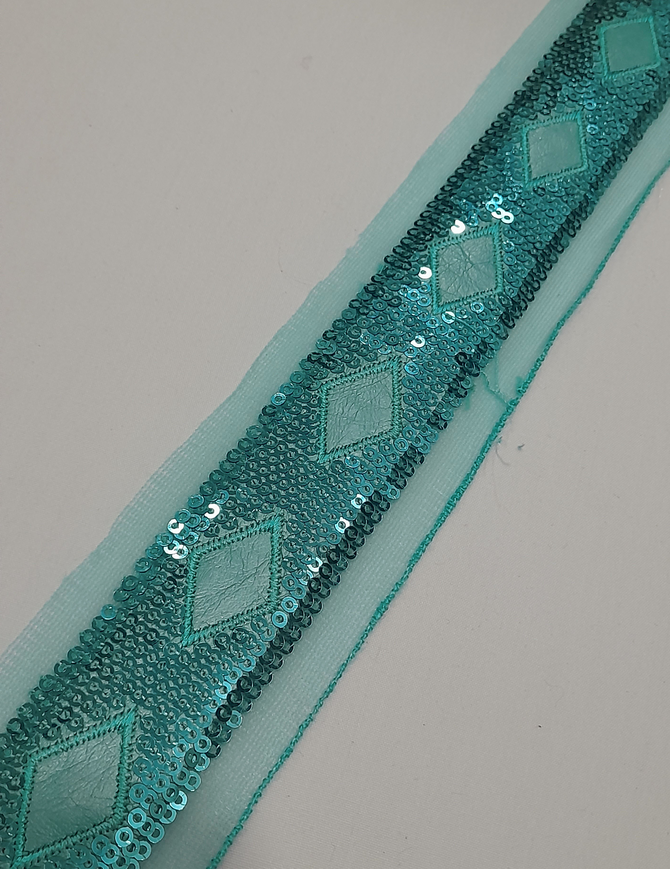 1 Yard/Gaz Fancy Sequin Sitara attractive karahi work Lace- Versatile ...