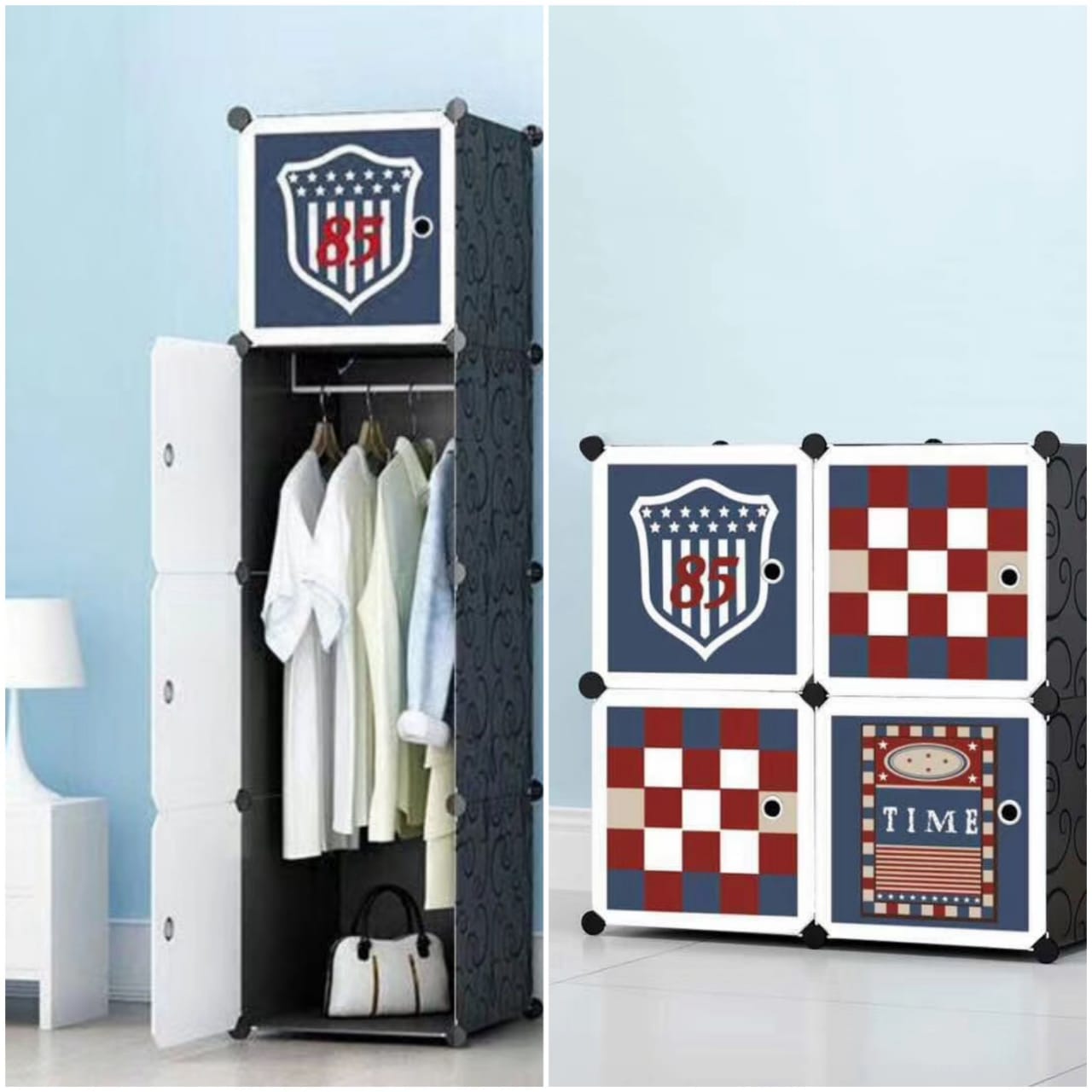 Cube Storage Organizer, 4-Cube Closet Storage Shelves, DIY Plastic ...