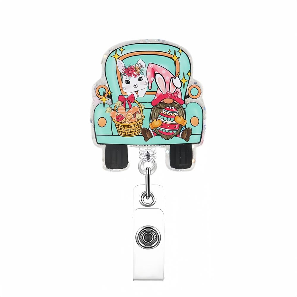 Retractable Badge Reel Fun Acrylic Colorful Name Tag Lightweight ...