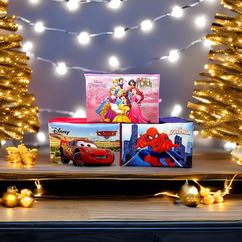 Pack Of 3 Printed Foldable Storage Cubes Organizer Basket Bin Storage ...