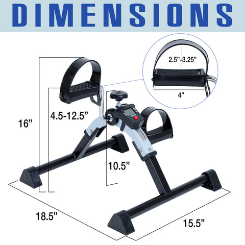 Pedal Exerciser, Portable Exercise Bike, Foldable Under Desk Peddler ...