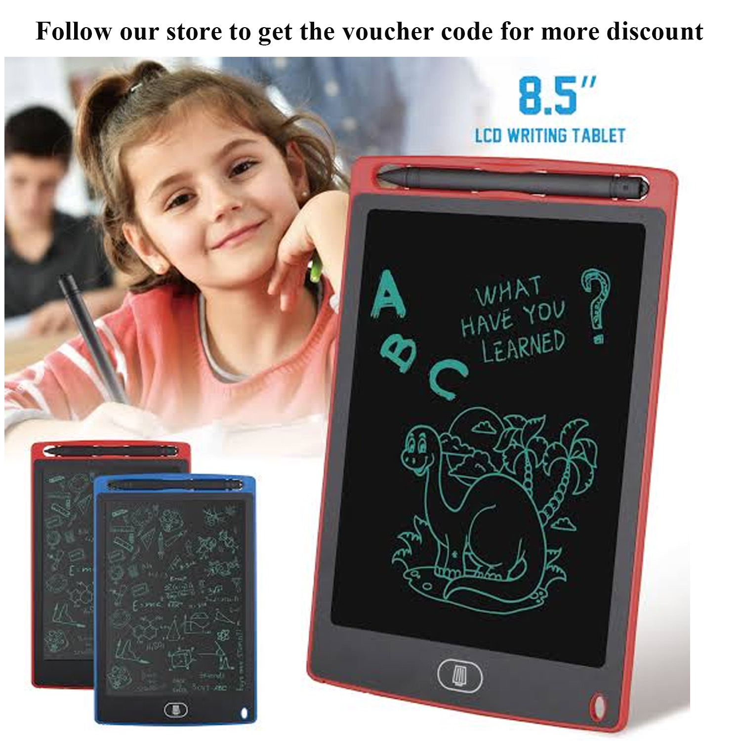 LCD Writing Tablet Electronic Slate E-writer Digital Memo Pad Erasable ...