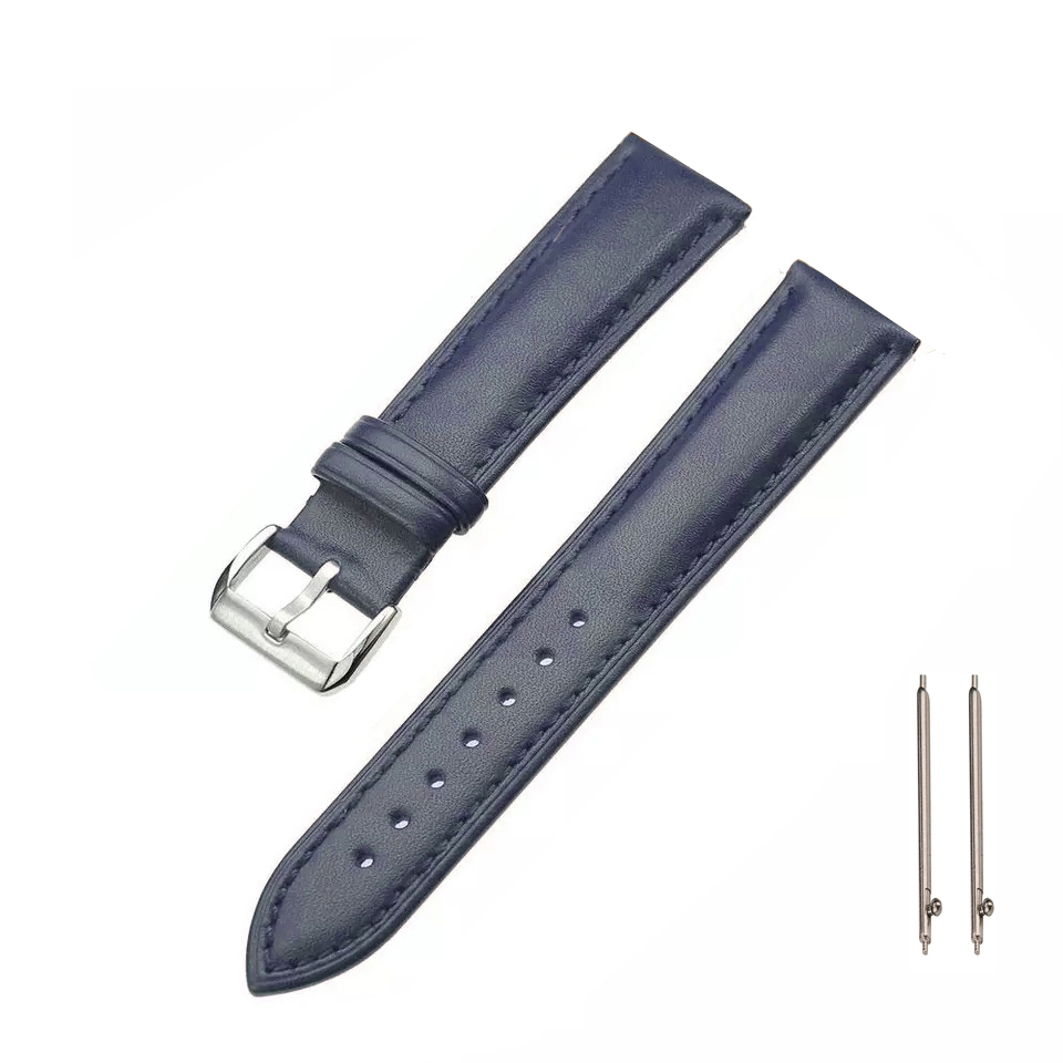 22mm smart watch straps Soft Watch Leather Strap Band with Chrome ...