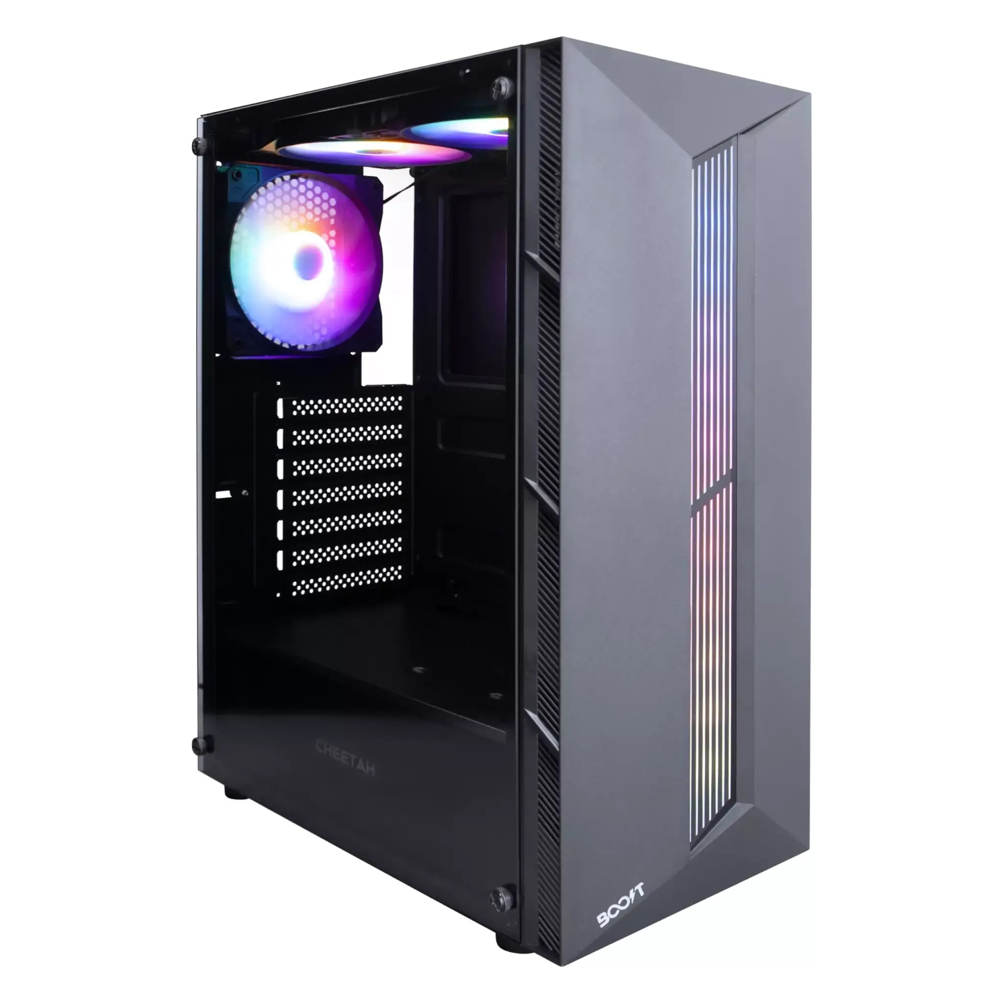 BOOST CHEETAH GAMiNG PC CASE BLACK WITH 3 RGB FAN | Daraz.pk