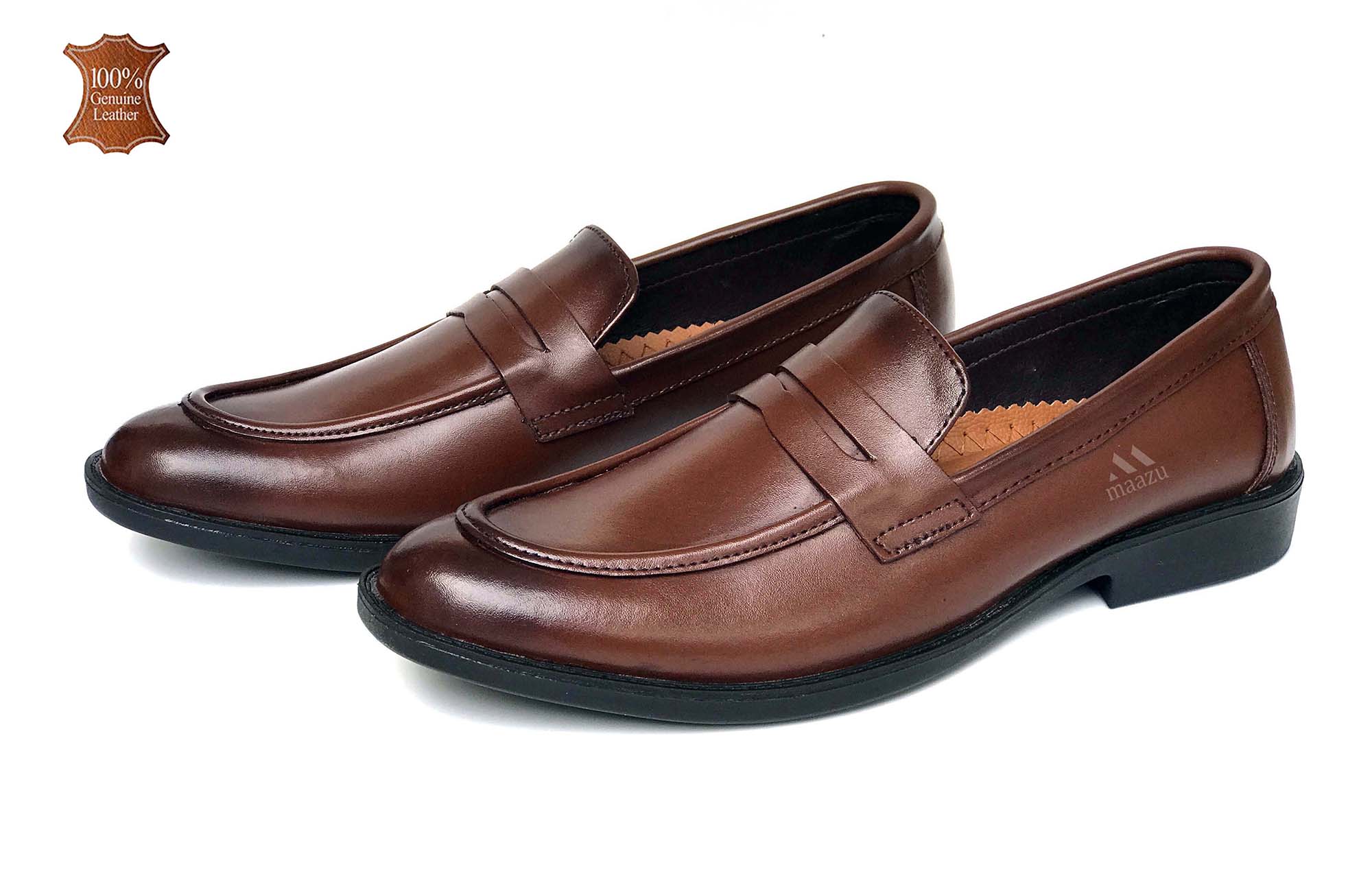 Maazu Pure Leather Formal Shoes For Men- Color Brown | Daraz.pk