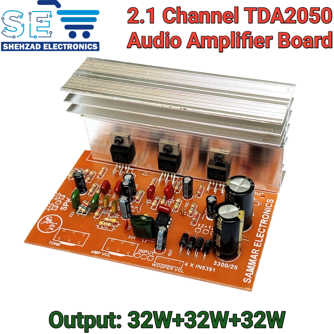 TDA2050 2.1 Channel 96 Watts Audio Amplifier Board Subwoofer | Daraz.pk