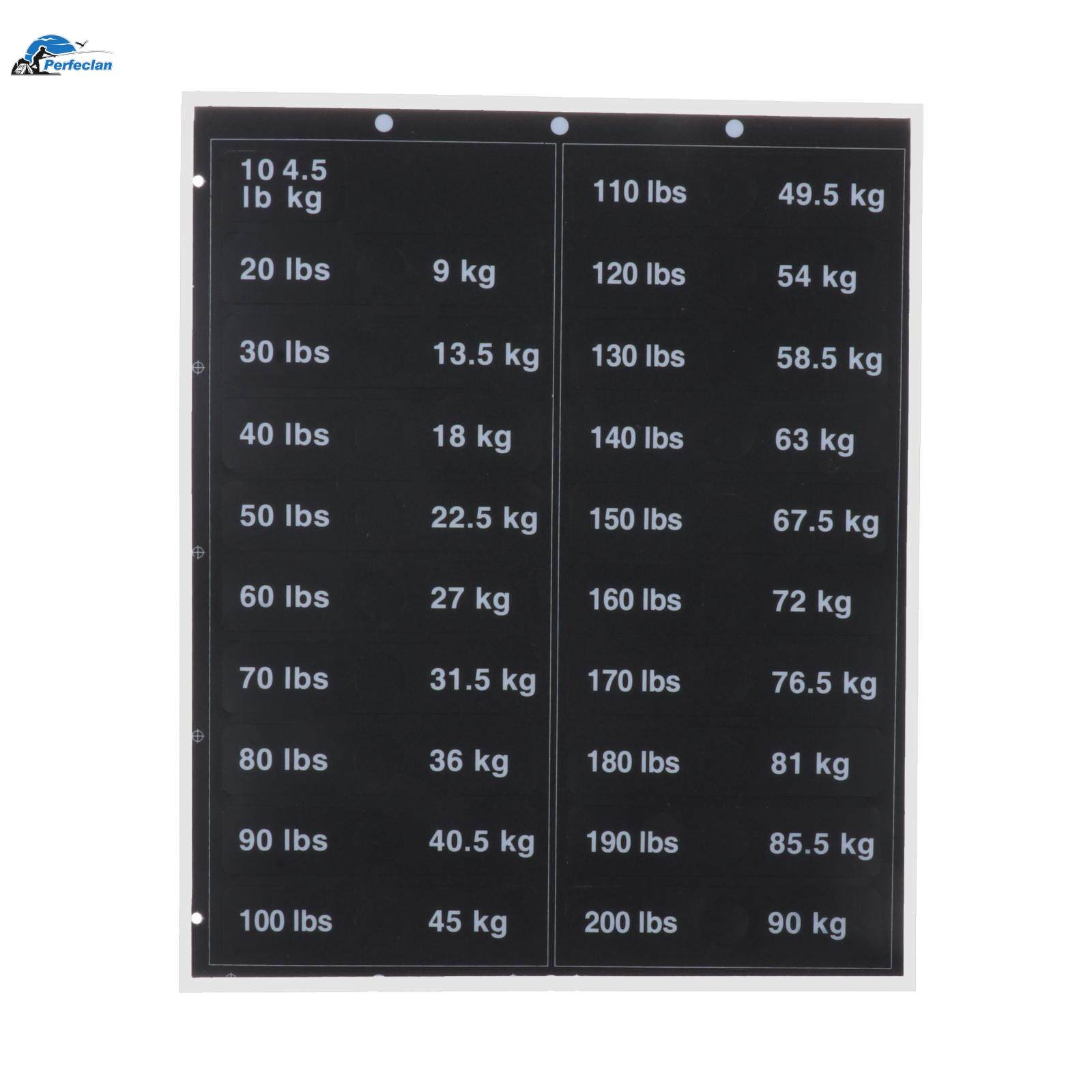 Weight Stack Labels 4.5kg to 90kg Weight Tags Self Adhesive Weight ...