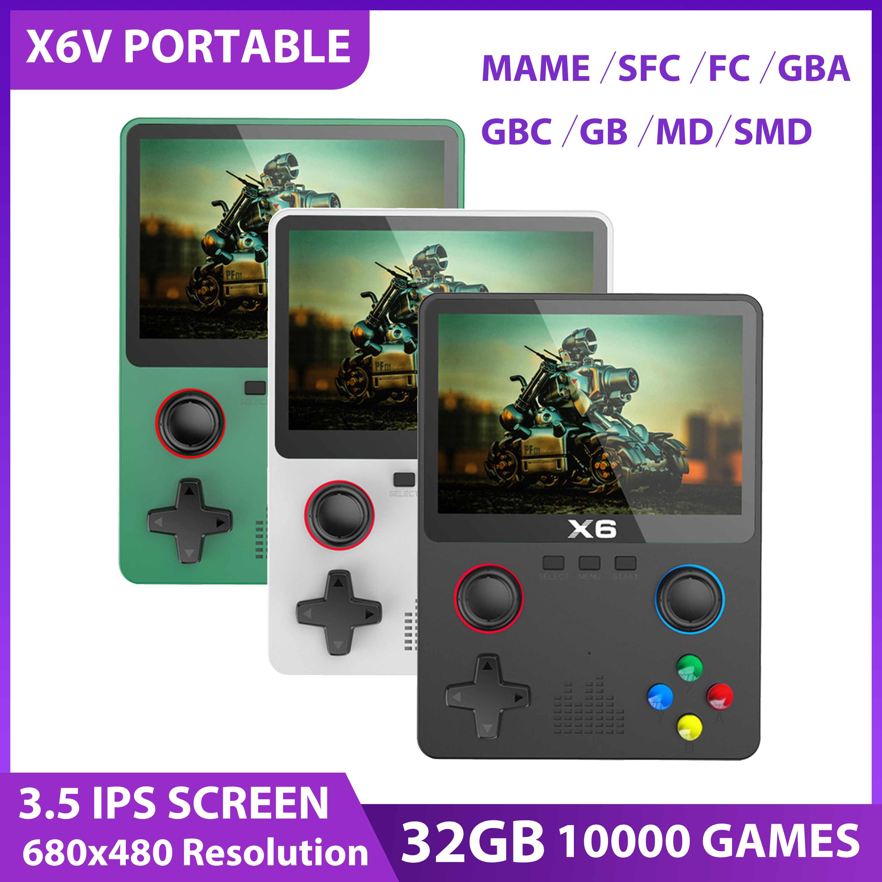 New Arrival X6 Portable Game Console 3.5 Inch IPS Screen Mini Handheld ...